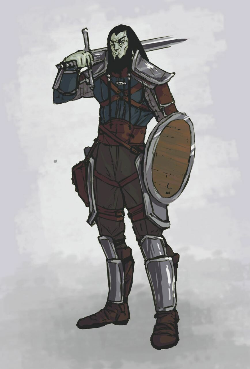 ArtStation - Character for D&D, Half-orc Warrior
