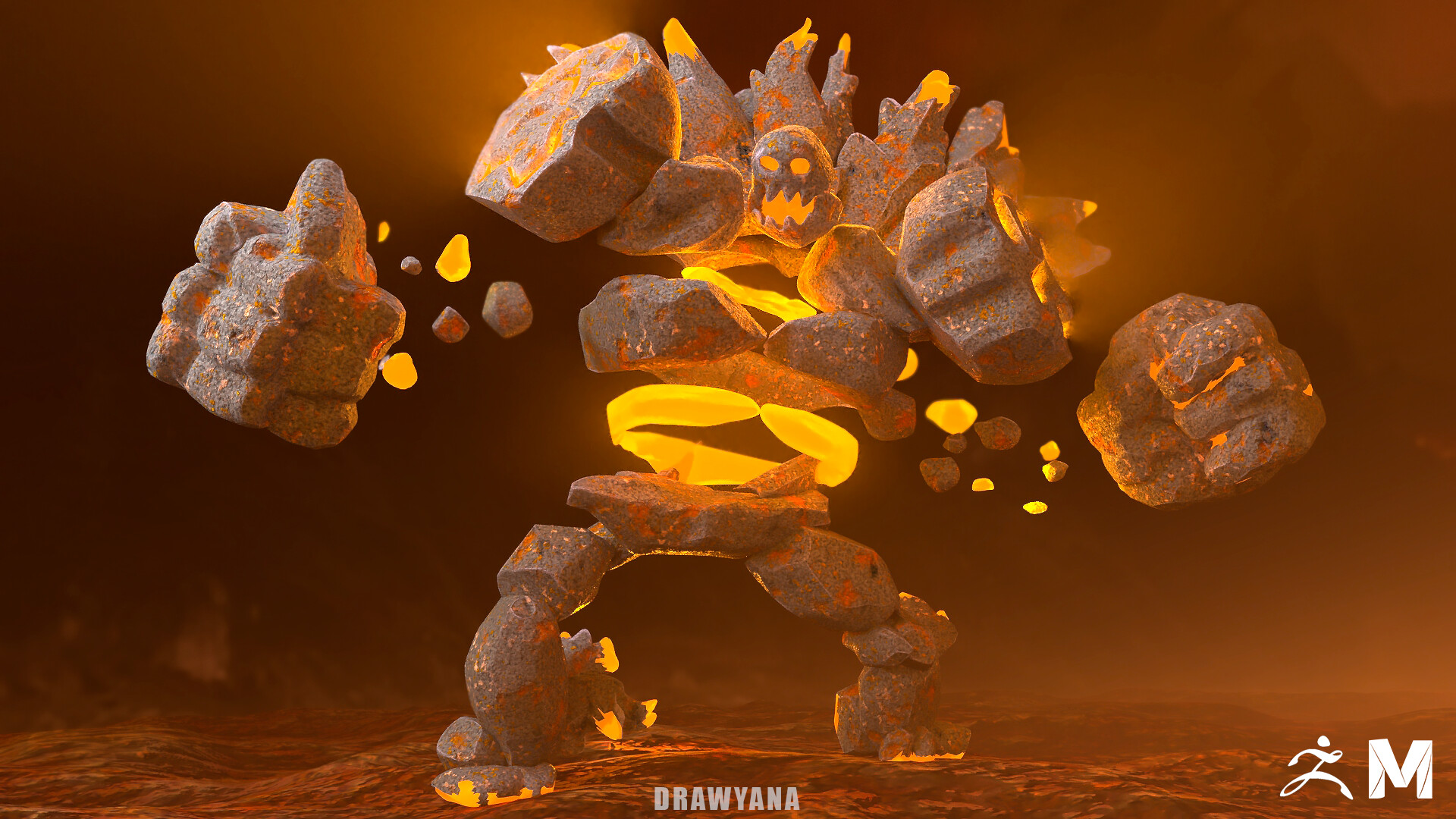 ArtStation - Lava Golem.