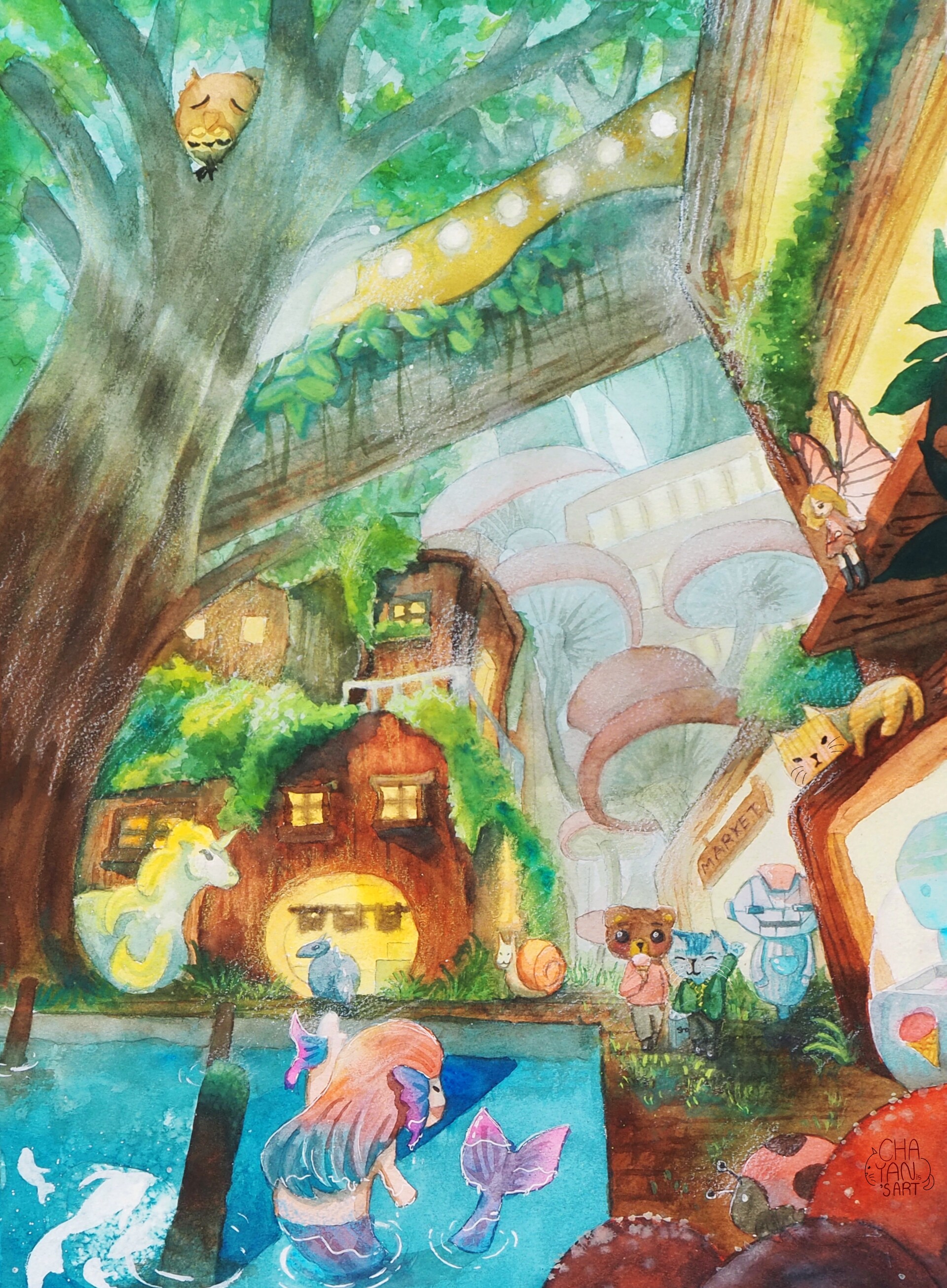 ArtStation - Secret City in Hidden Forest