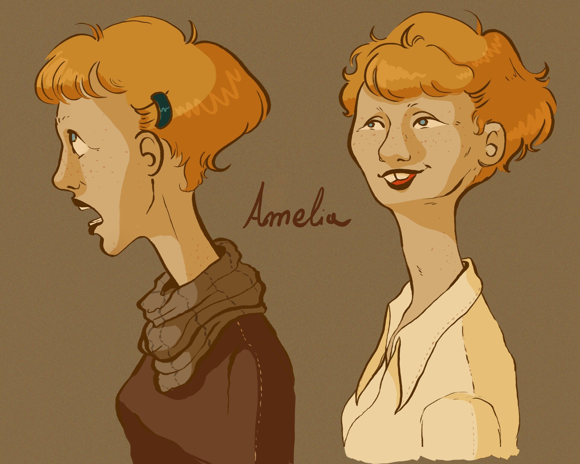ArtStation - Amelia Earhart cartoon design