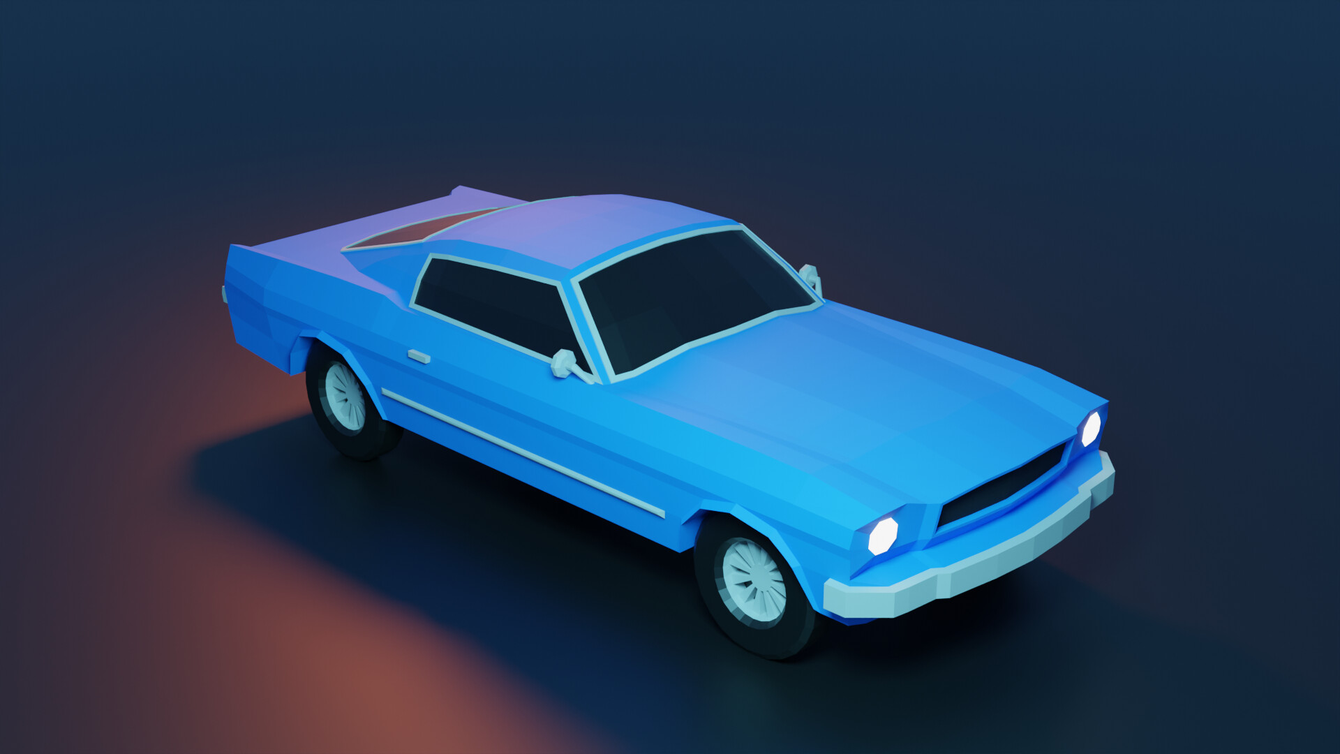 ArtStation - Low Poly Ford Mustang 1965