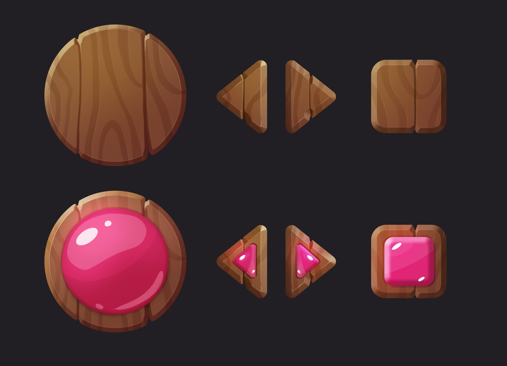 ArtStation - Wooden buttons