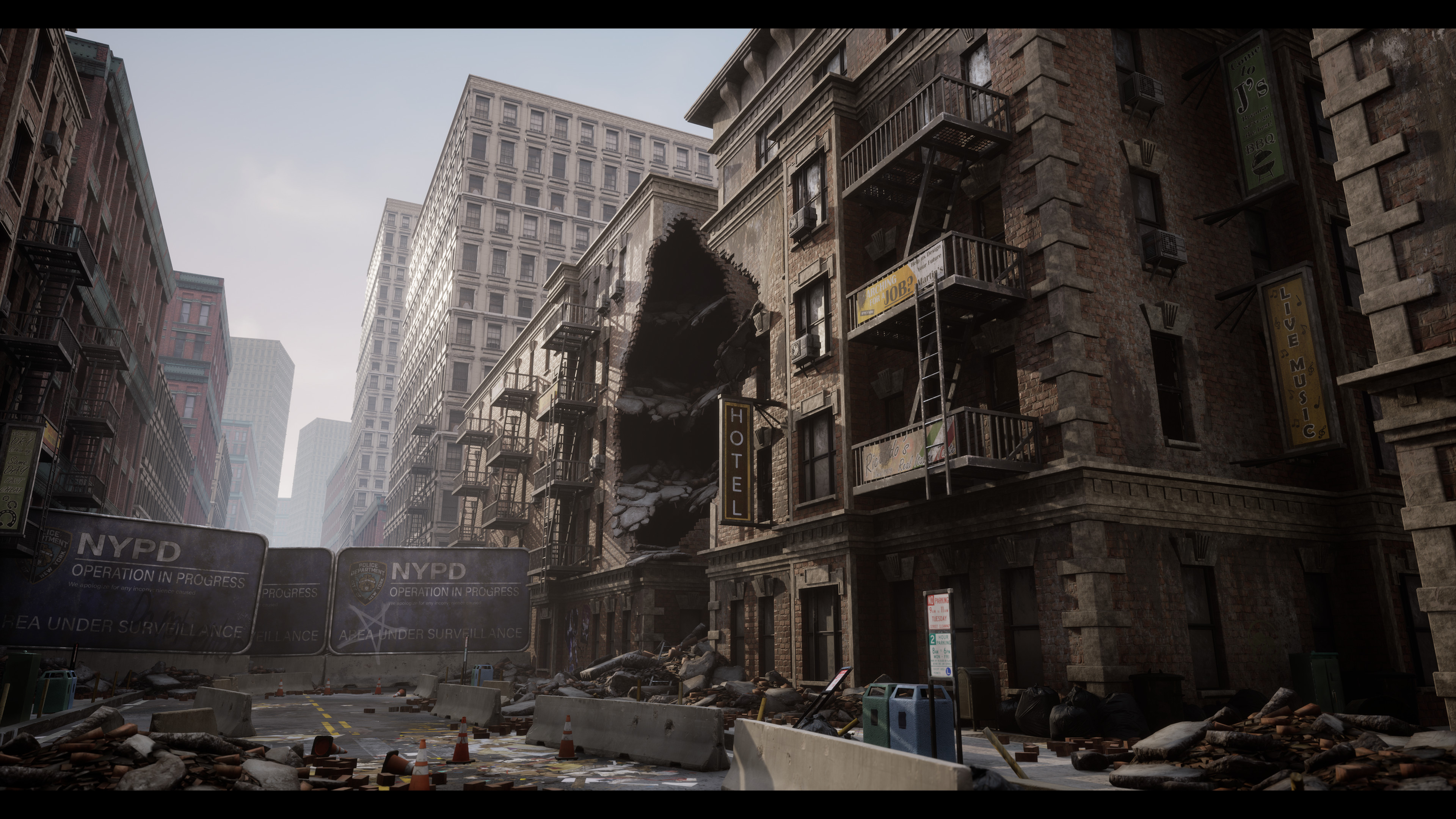 Destroyed City Street