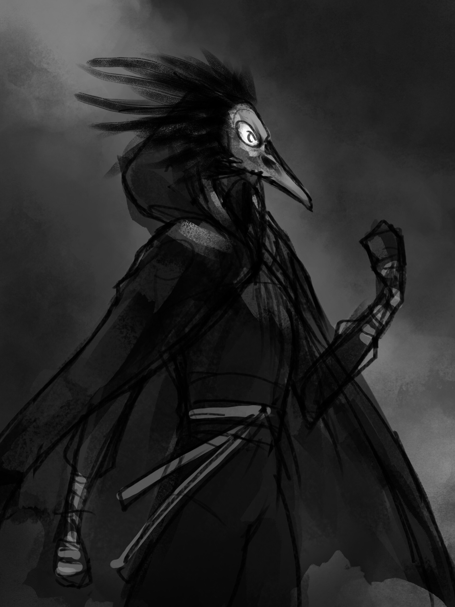 how to draw raven queen easy