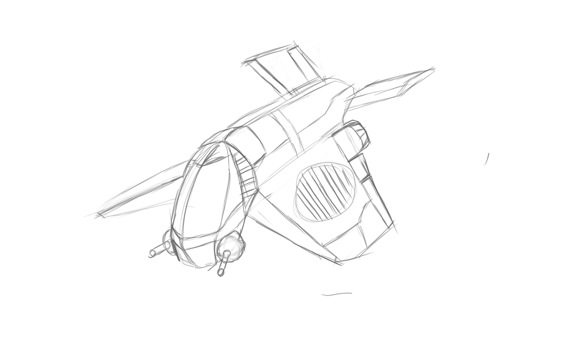 ArtStation - Sci-fi Gunship sketch