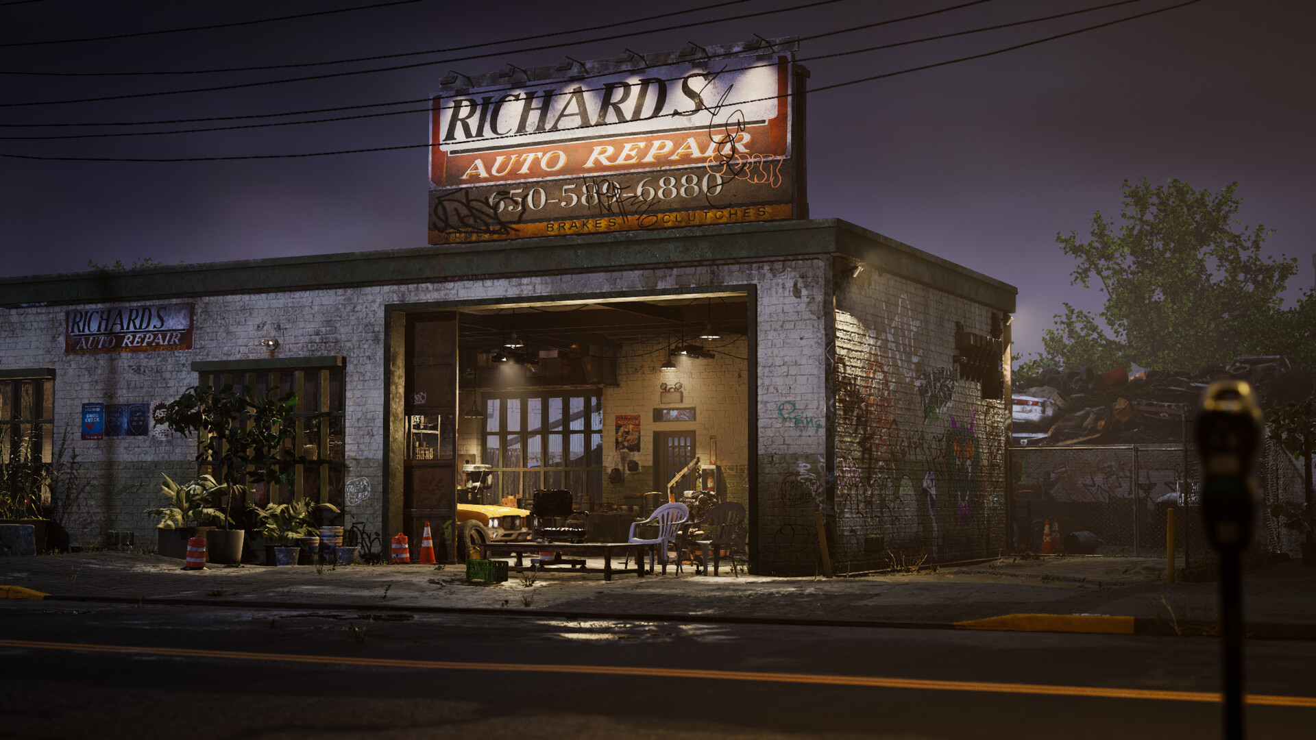 Car Repair Garage Outside