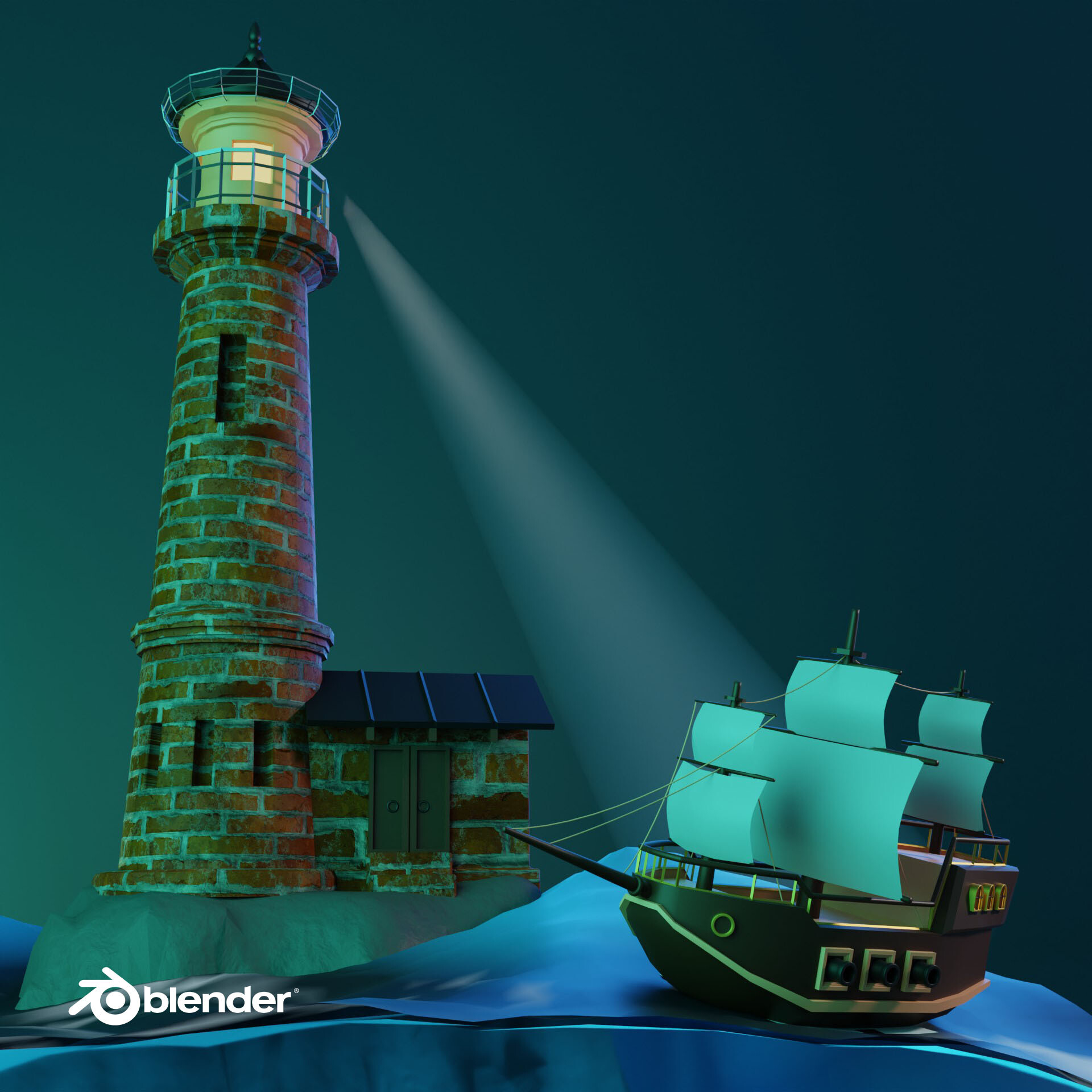 Ilya L - Ship and Lighthouse Animation | Blender