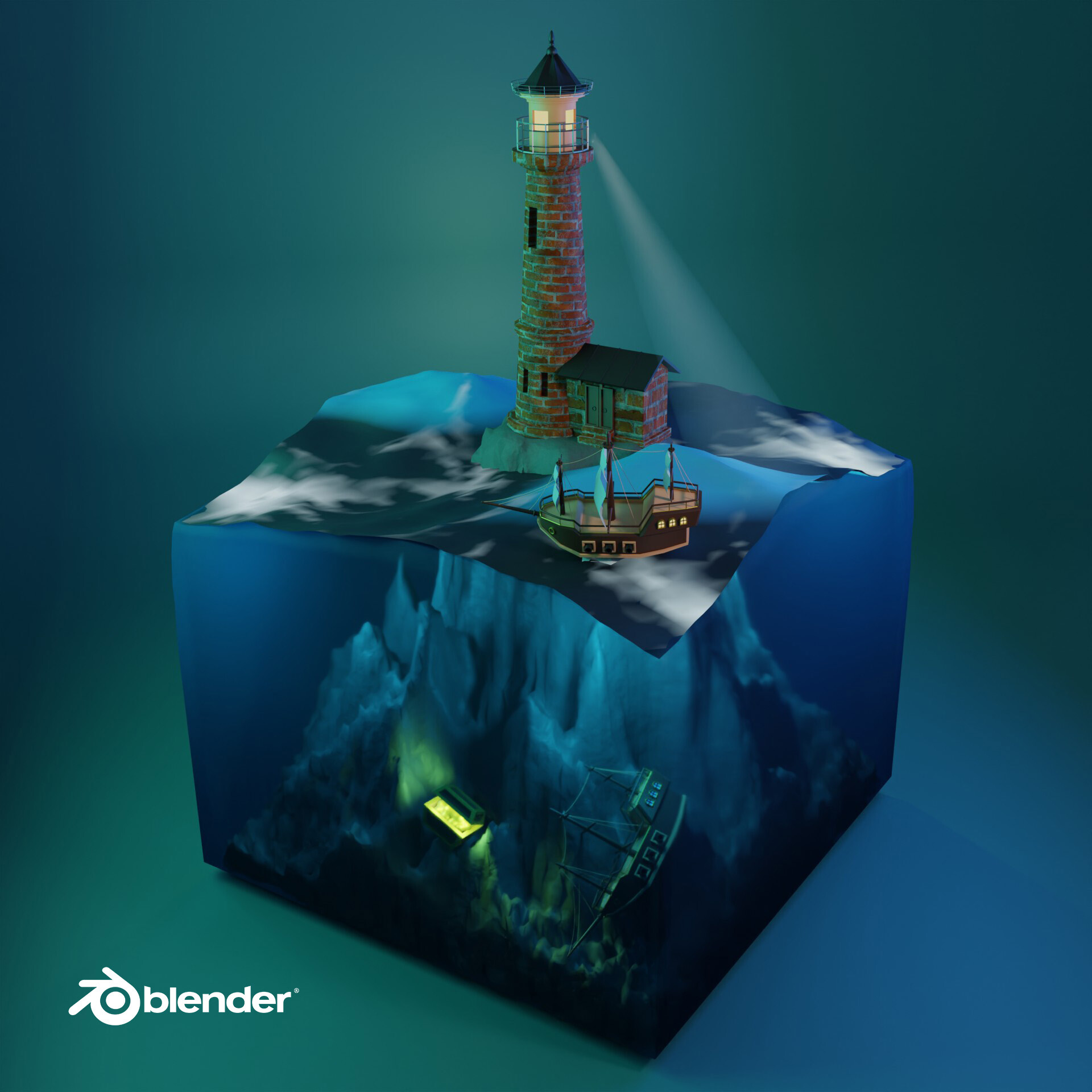 Ilya L - Ship and Lighthouse Animation | Blender