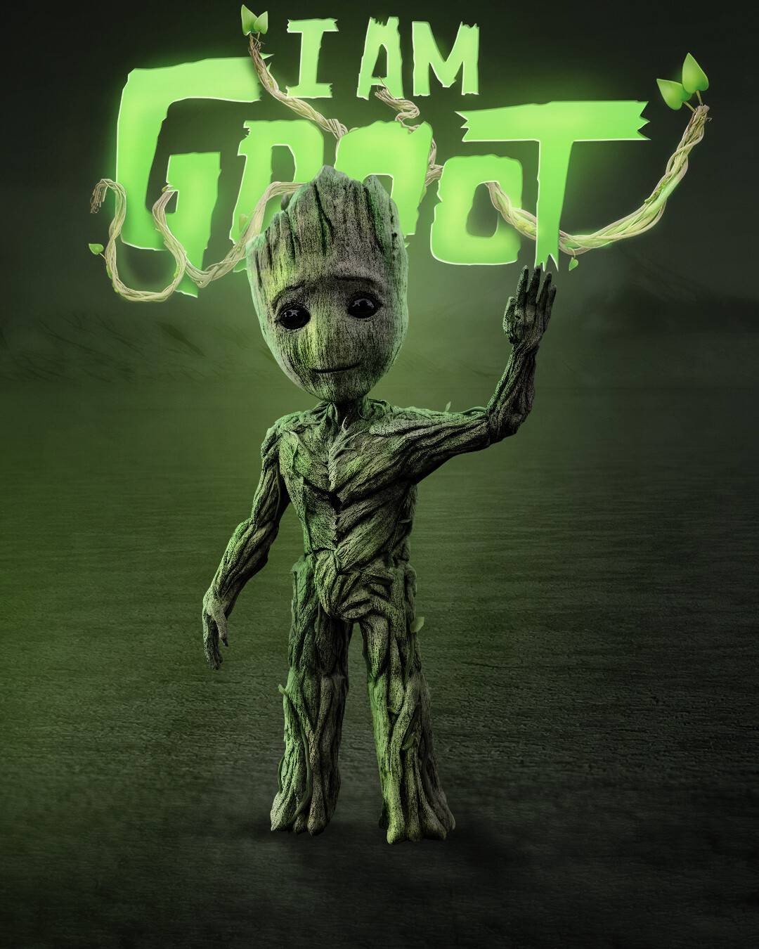 ArtStation - How to Made This I am Groot With Photoshop.