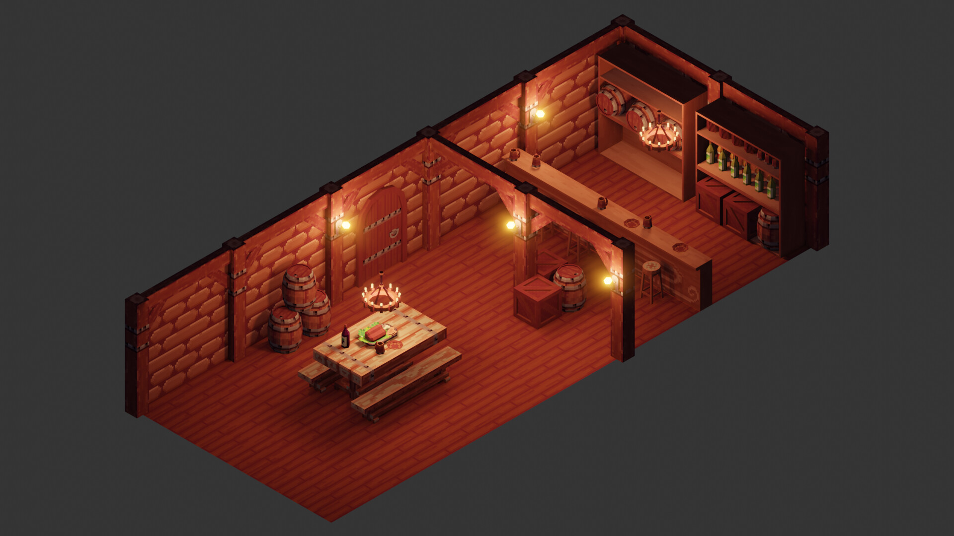 Matheus Silva - 3D Pixel Medieval Tavern