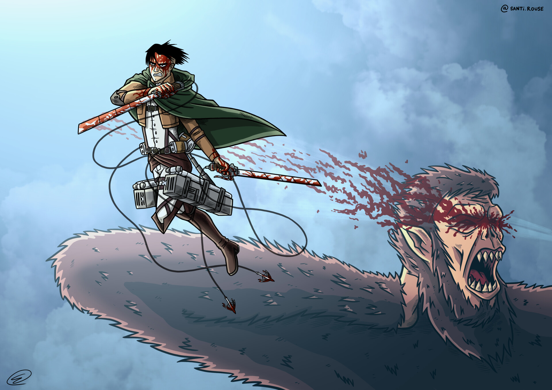 ArtStation - Levi vs Beast Titan - Fanart