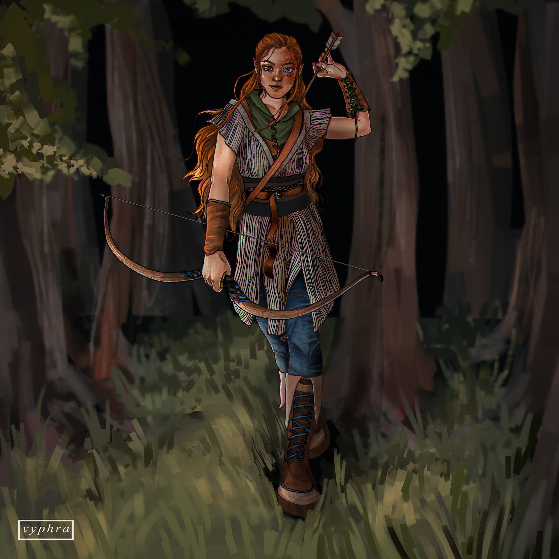 ArtStation - elf girl in the woods