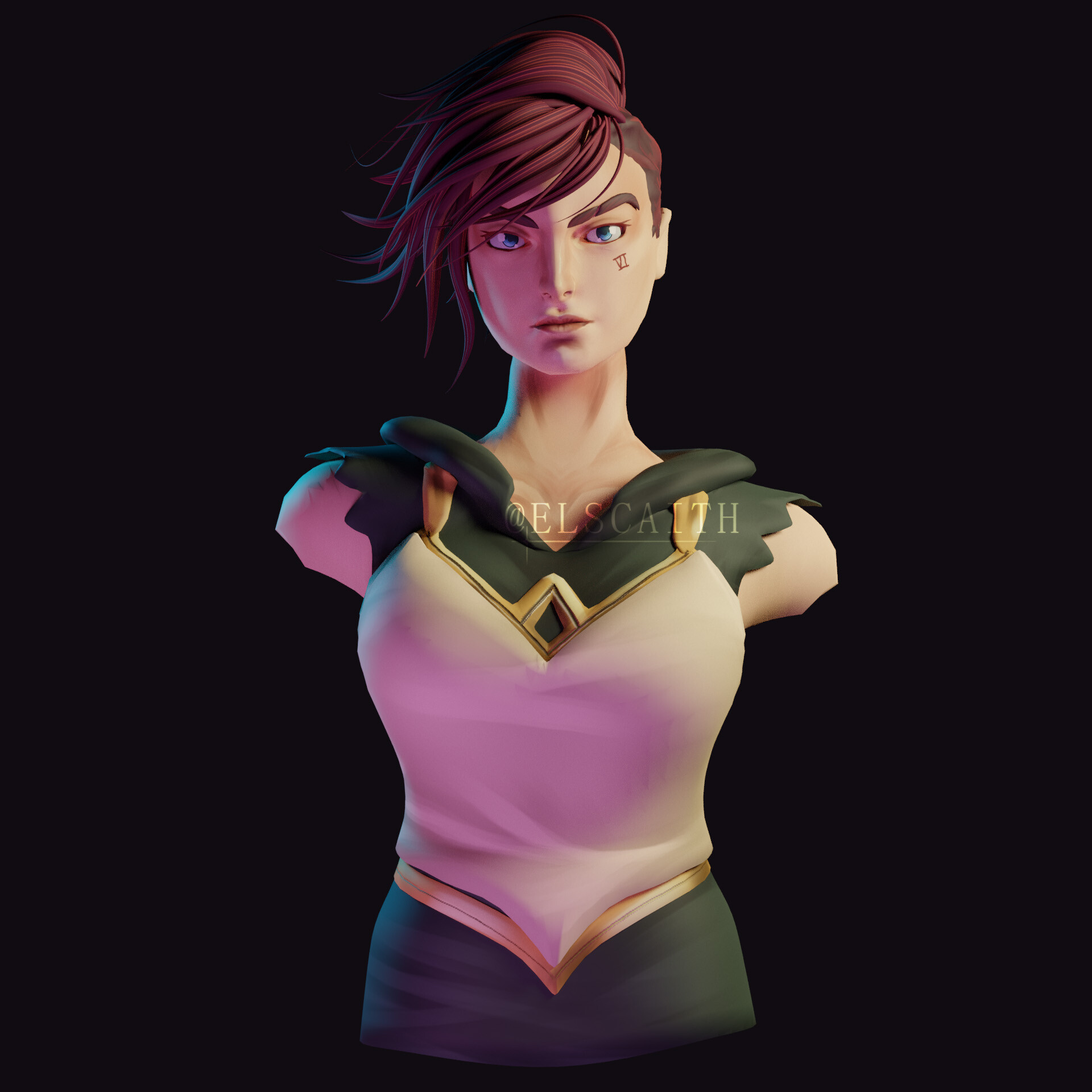 ArtStation - Vi from League of Legends Arcane - Bust Sculpt