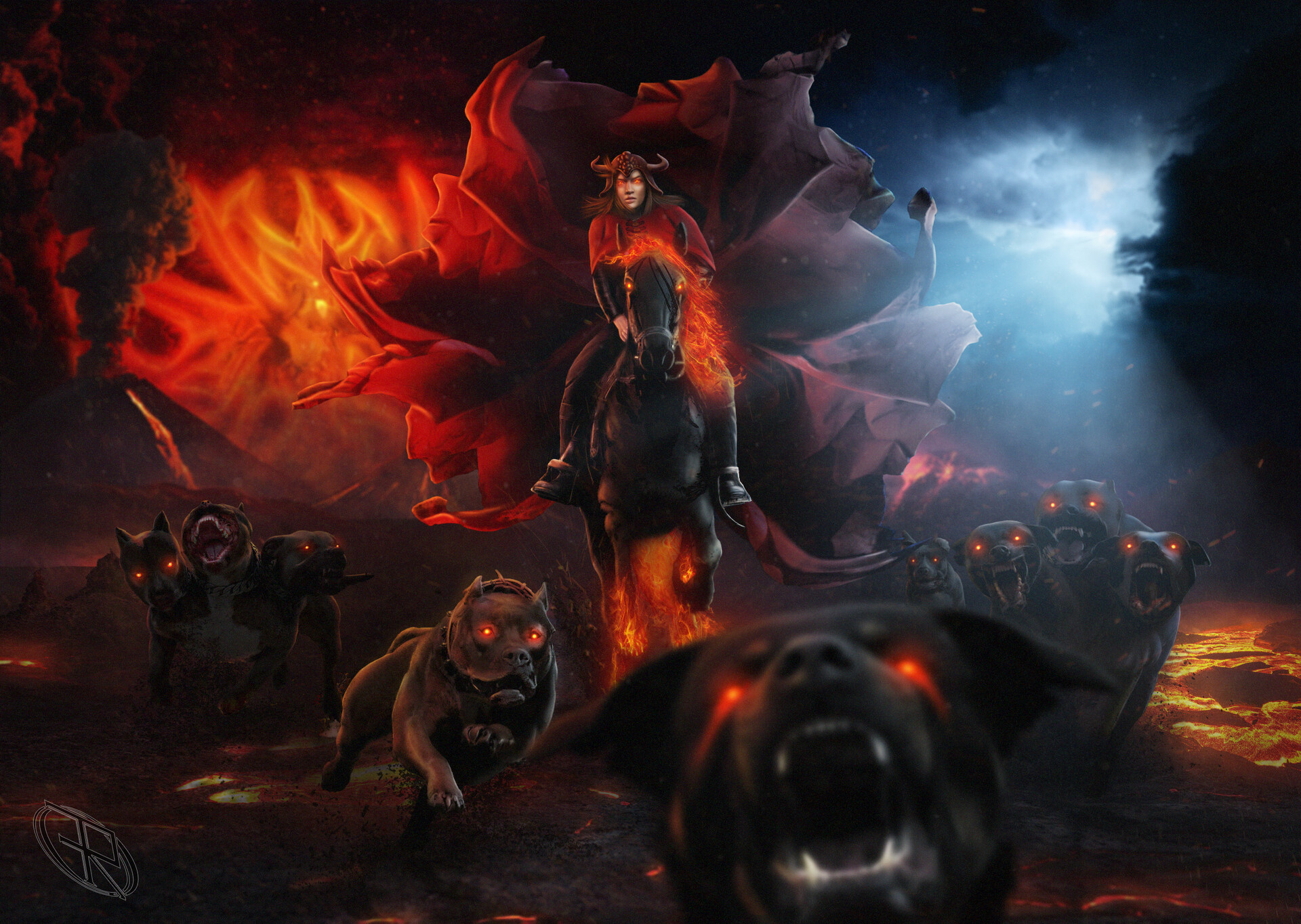 ArtStation - Heroes of Might and Magic - Fiona and her Cerberus