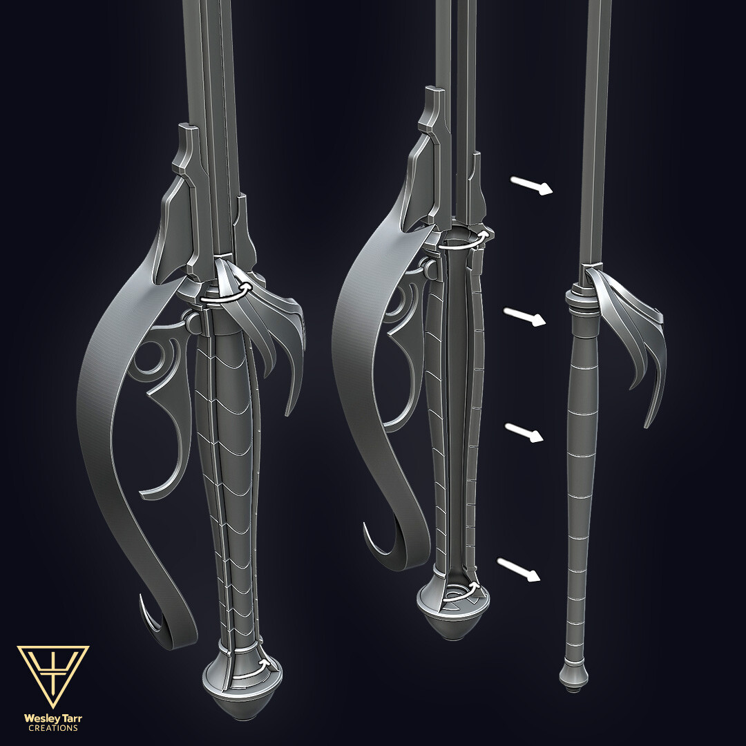 Wesley Tarr Creations - Commission: 3d prints of Winter Schnee's Swords
