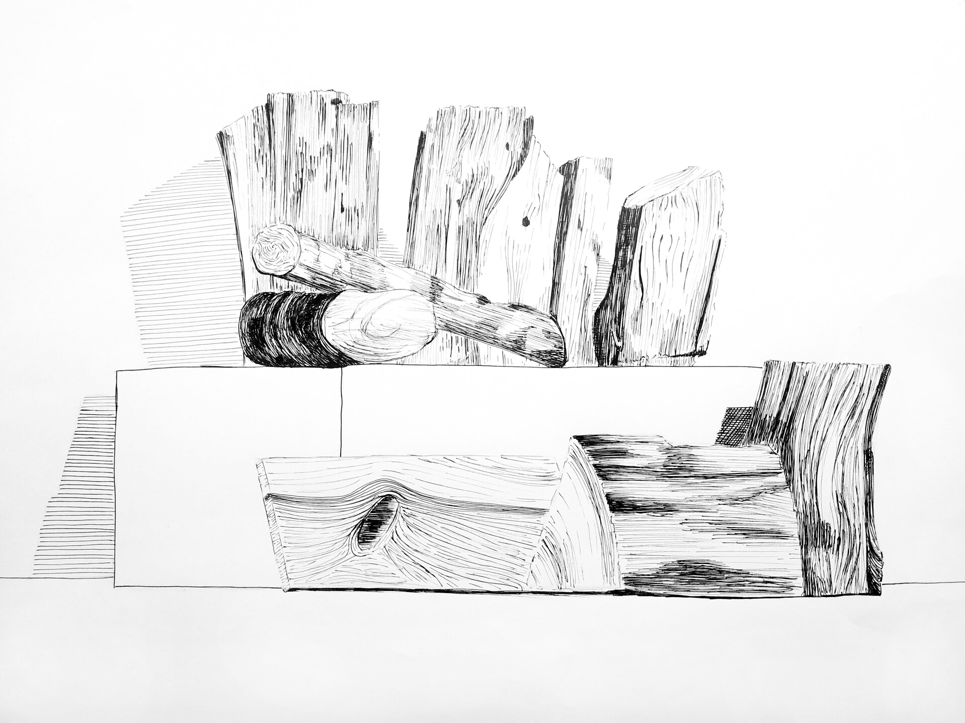 ArtStation - Ink Wood Logs