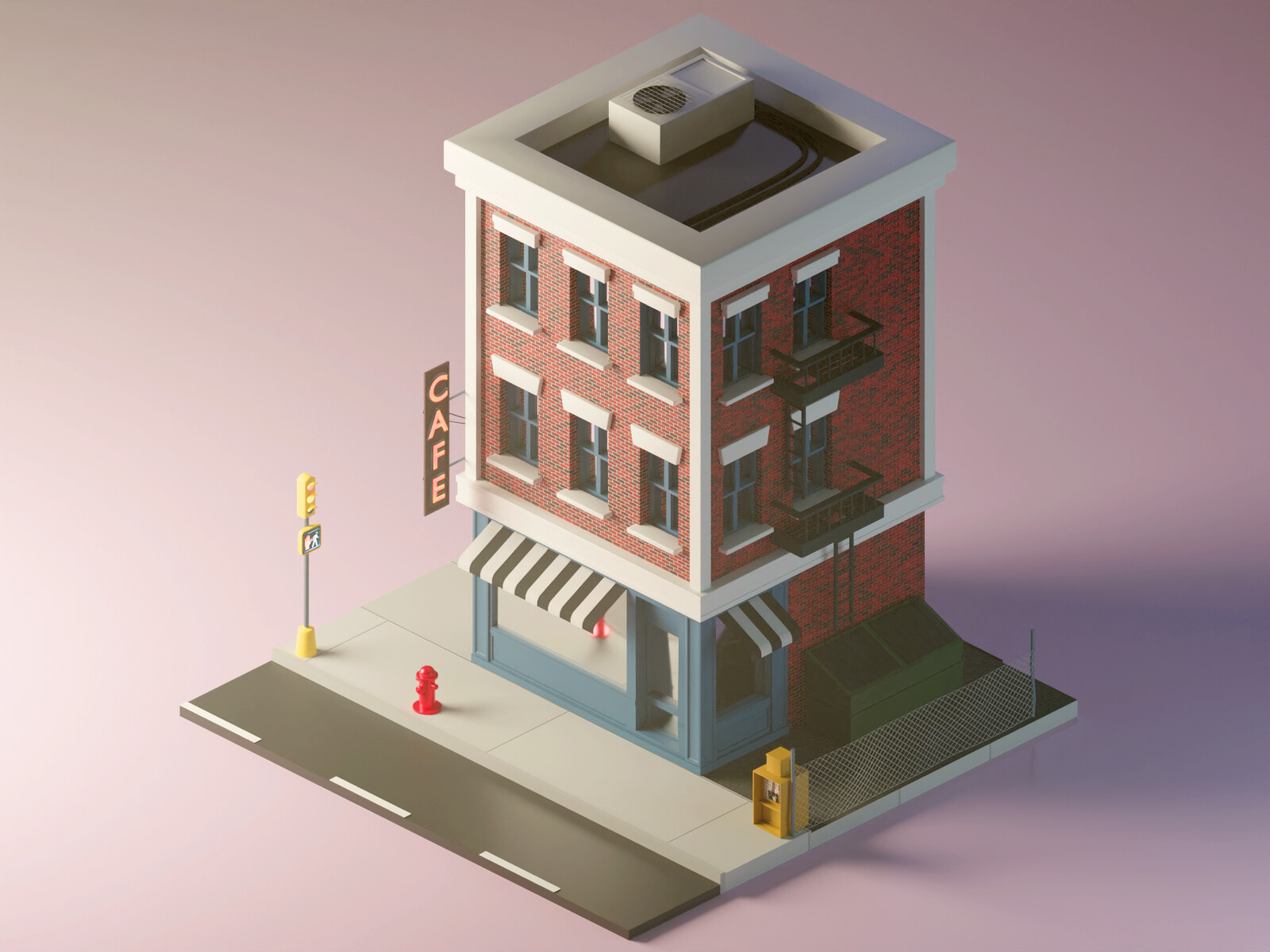 ArtStation - Isometric Low Poly Building
