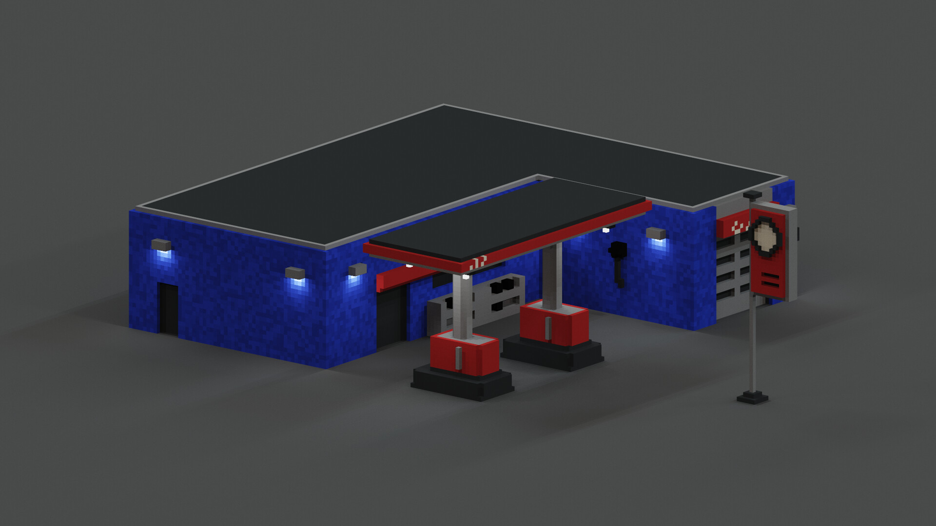 ArtStation - Voxel - Gas Station