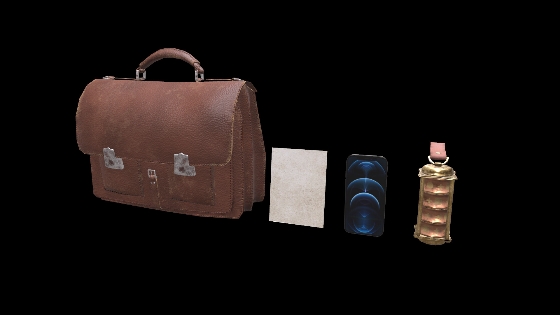 ArtStation - Works project 3 (Cryptex, bag, phone).