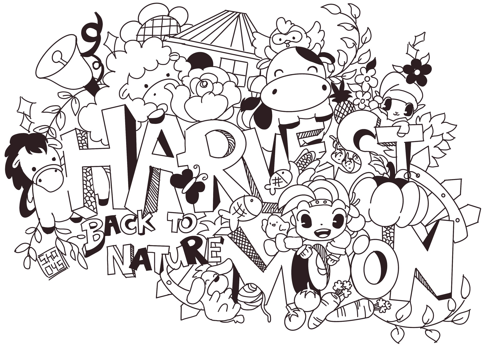 harvest moon coloring pages