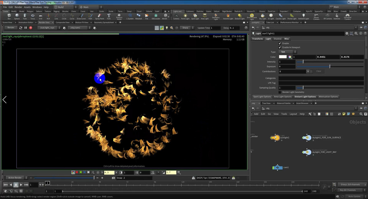 Wing fox - Create The Sun Effect With Houdini