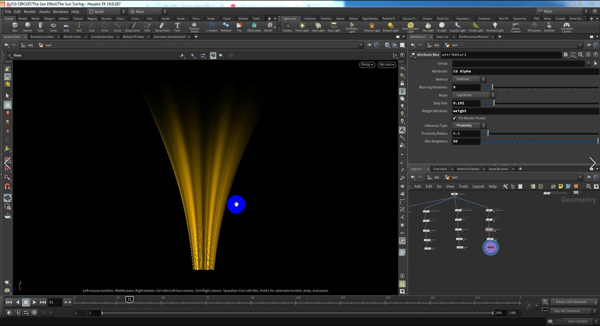 Wing fox - Create The Sun Effect With Houdini