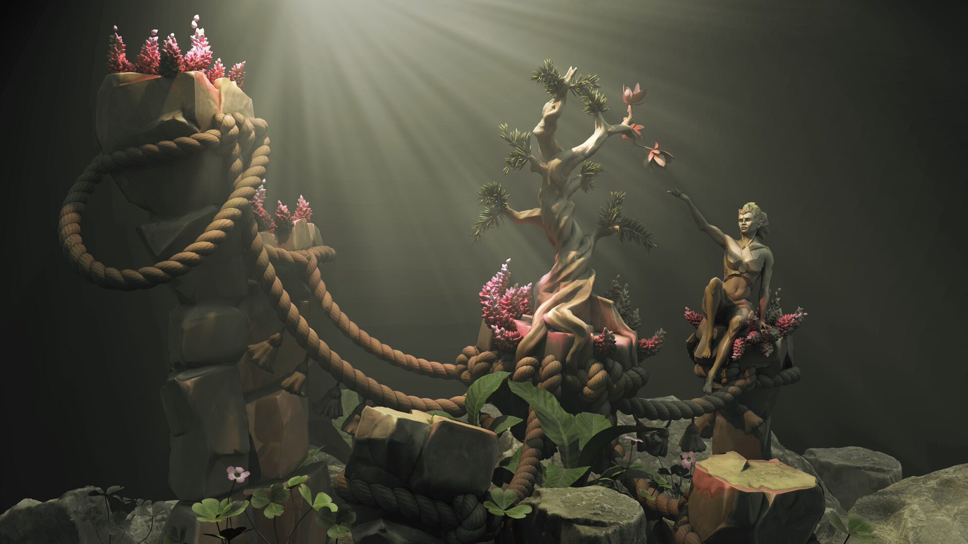 ArtStation - God Rays tree women