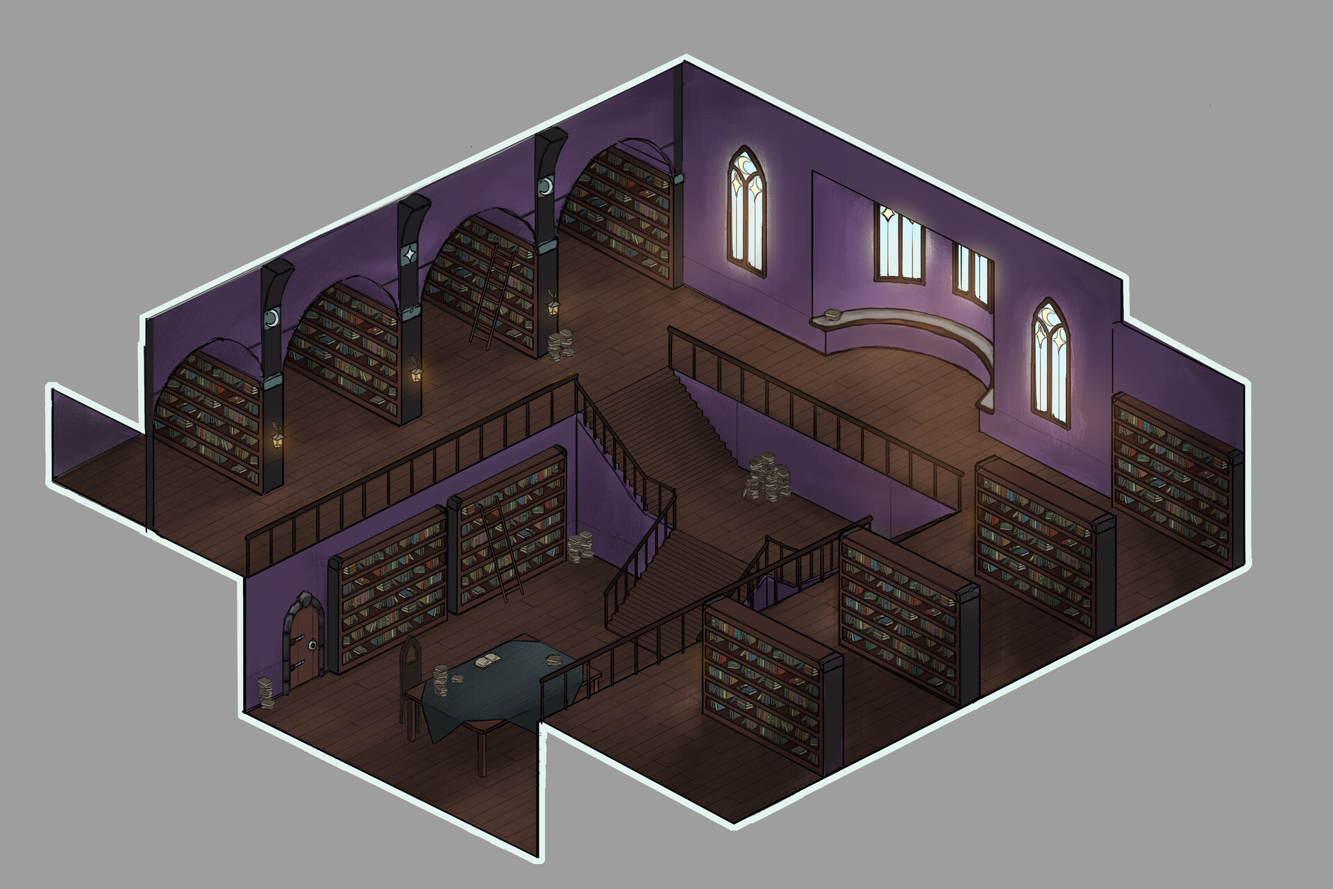 ArtStation - Tarot Fiasco - Library Concept