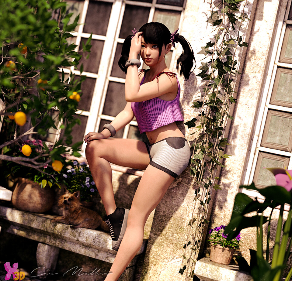 Xtreme3D Studio - Ling Xiaoyu & Panda Outfit For G8F/G8.1F by Muwawya
