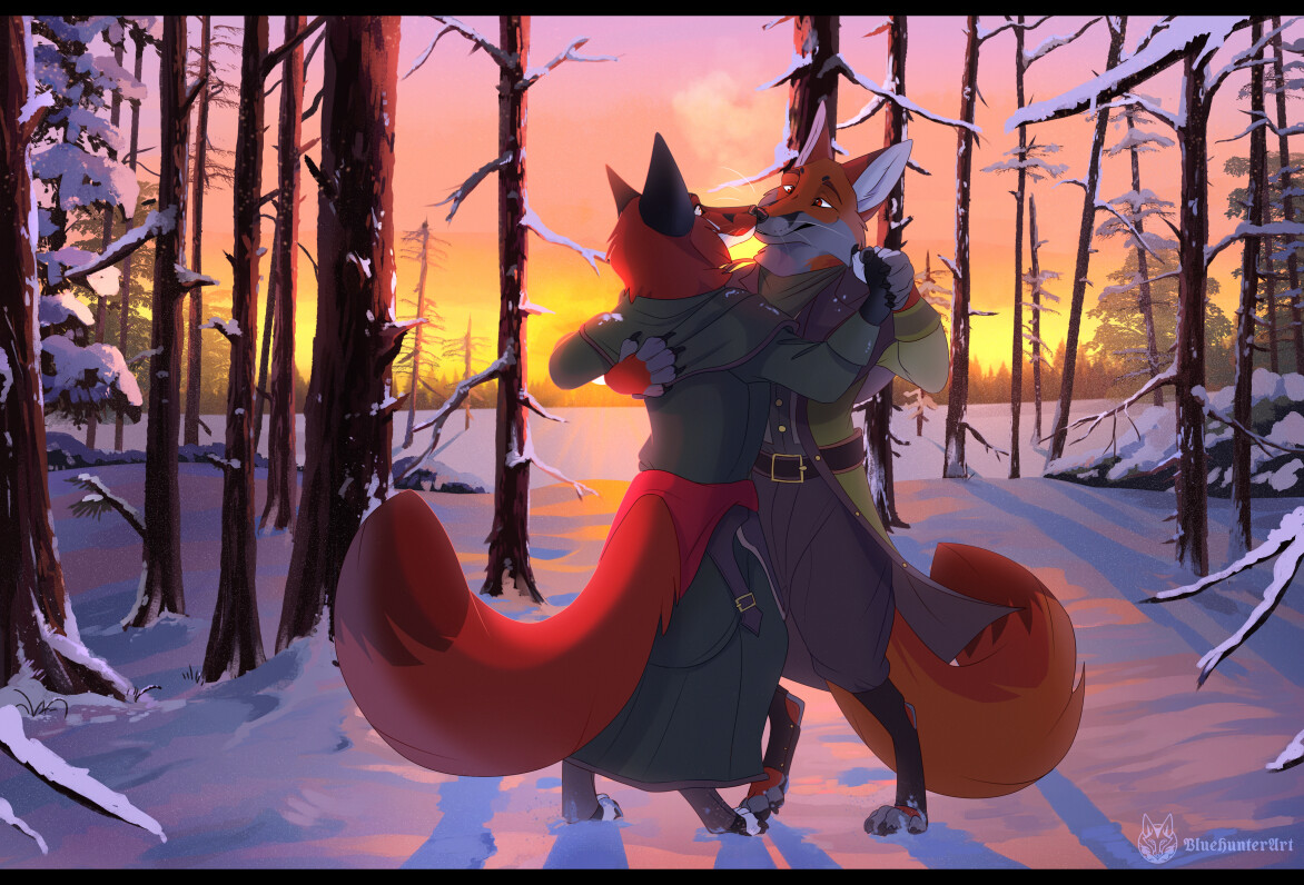 ArtStation - Illustration - Waltzing foxes