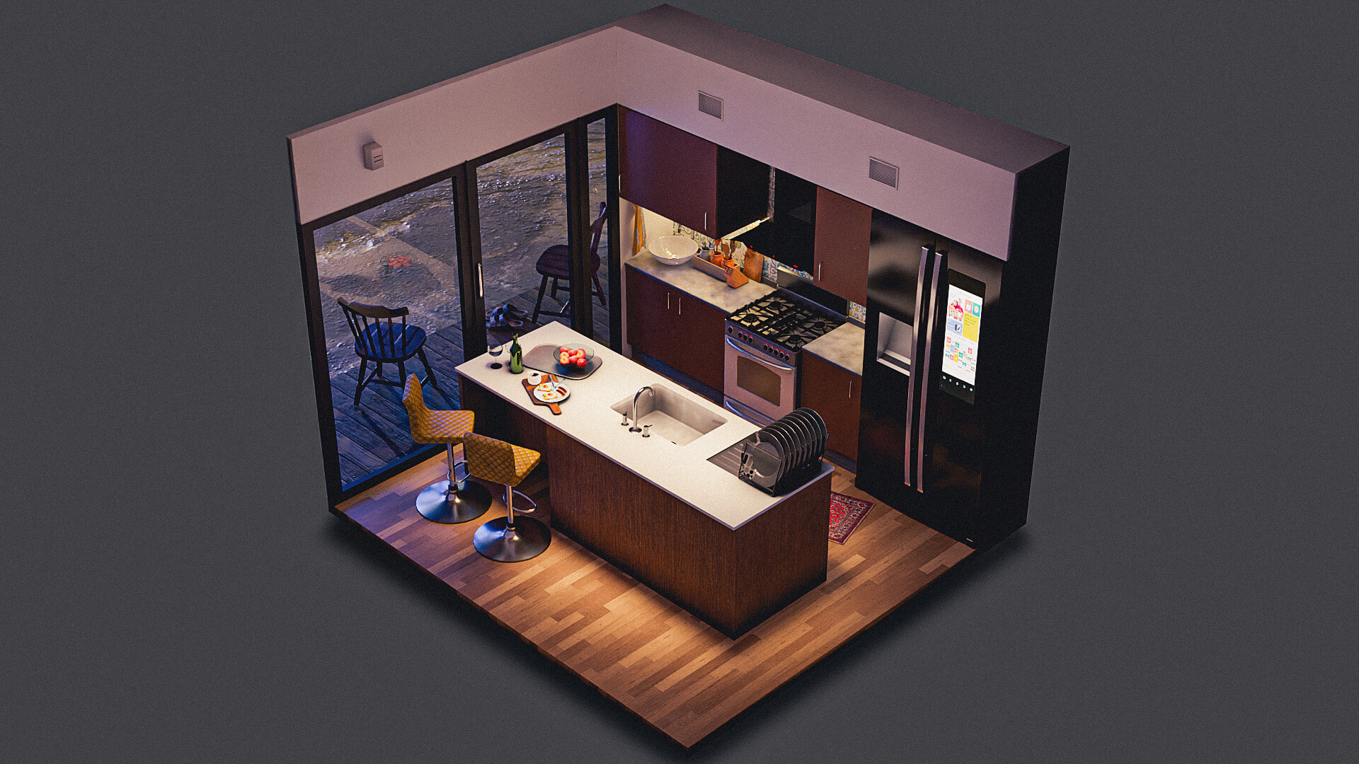ArtStation - Isometric Room ~ Designer Kitchen