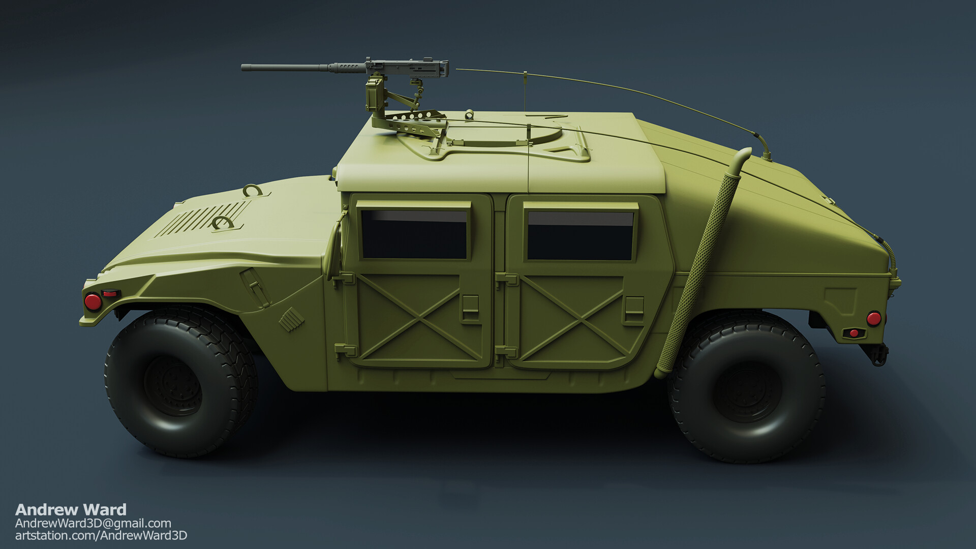 Andrew Ward 3D - High Poly Humvee with Turret