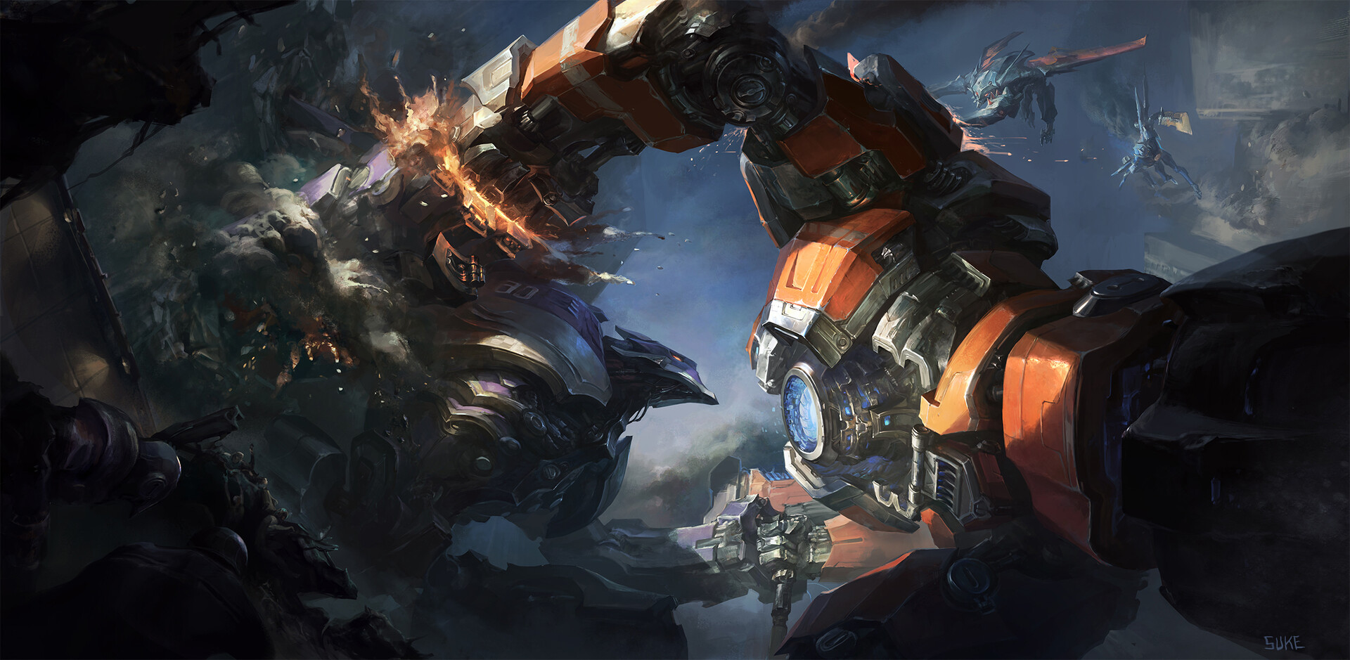 ArtStation - Mecha Sion login screen art, 2016