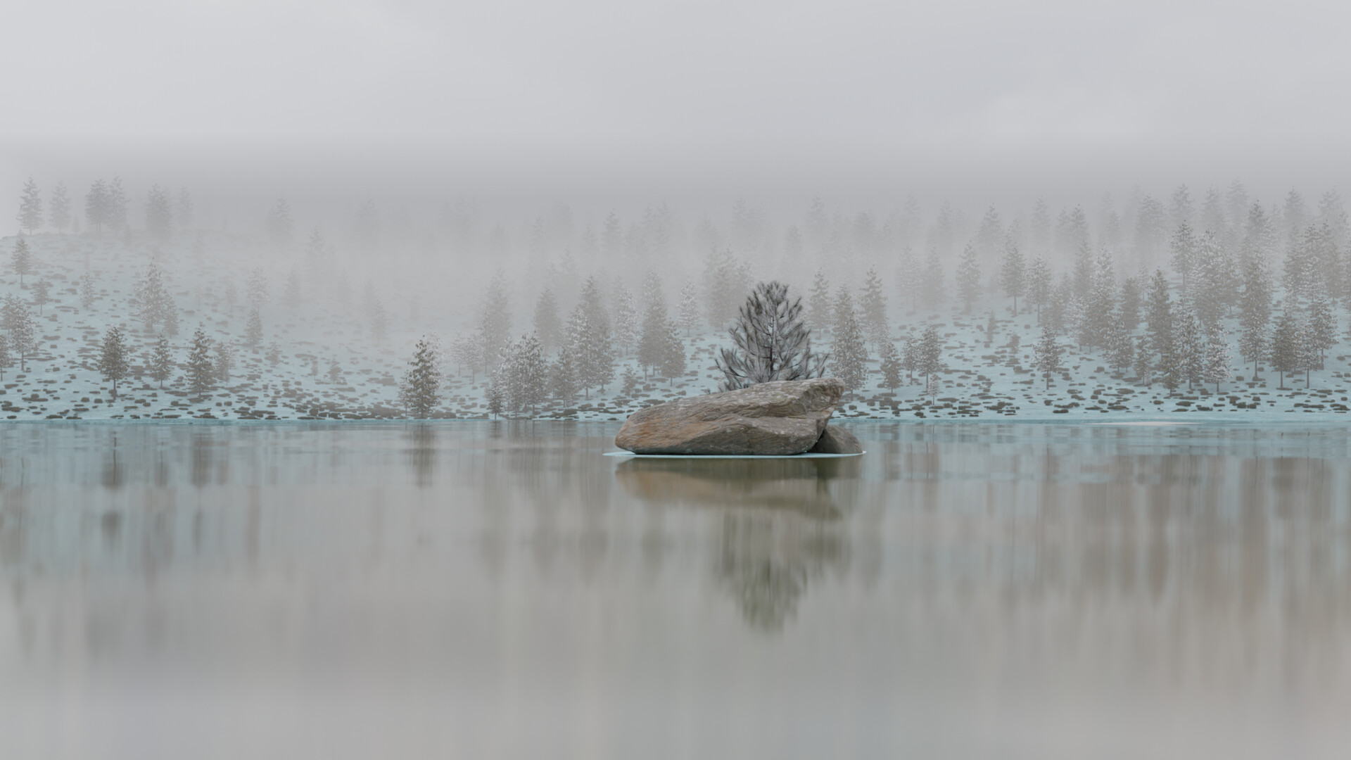 ArtStation - Winter lake