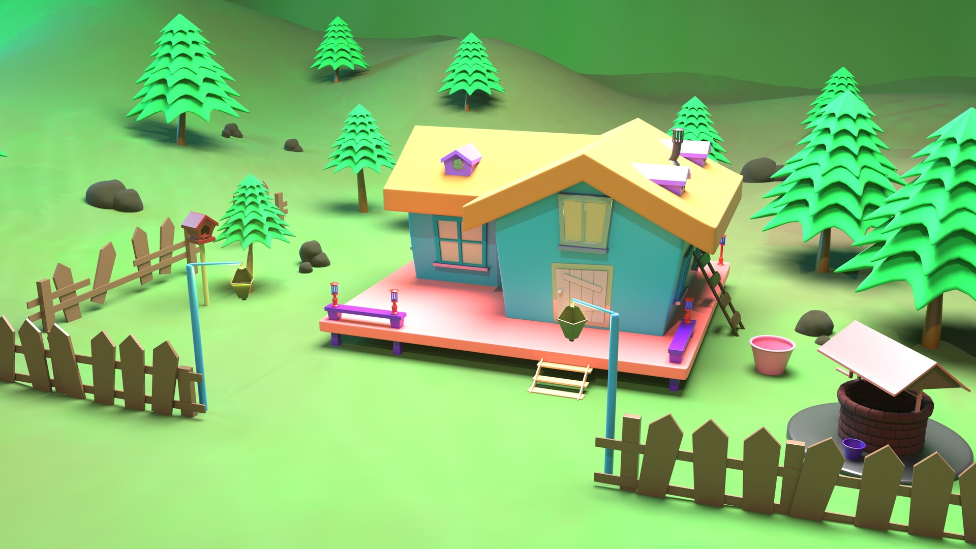 ArtStation - Cartoon home 3D Model