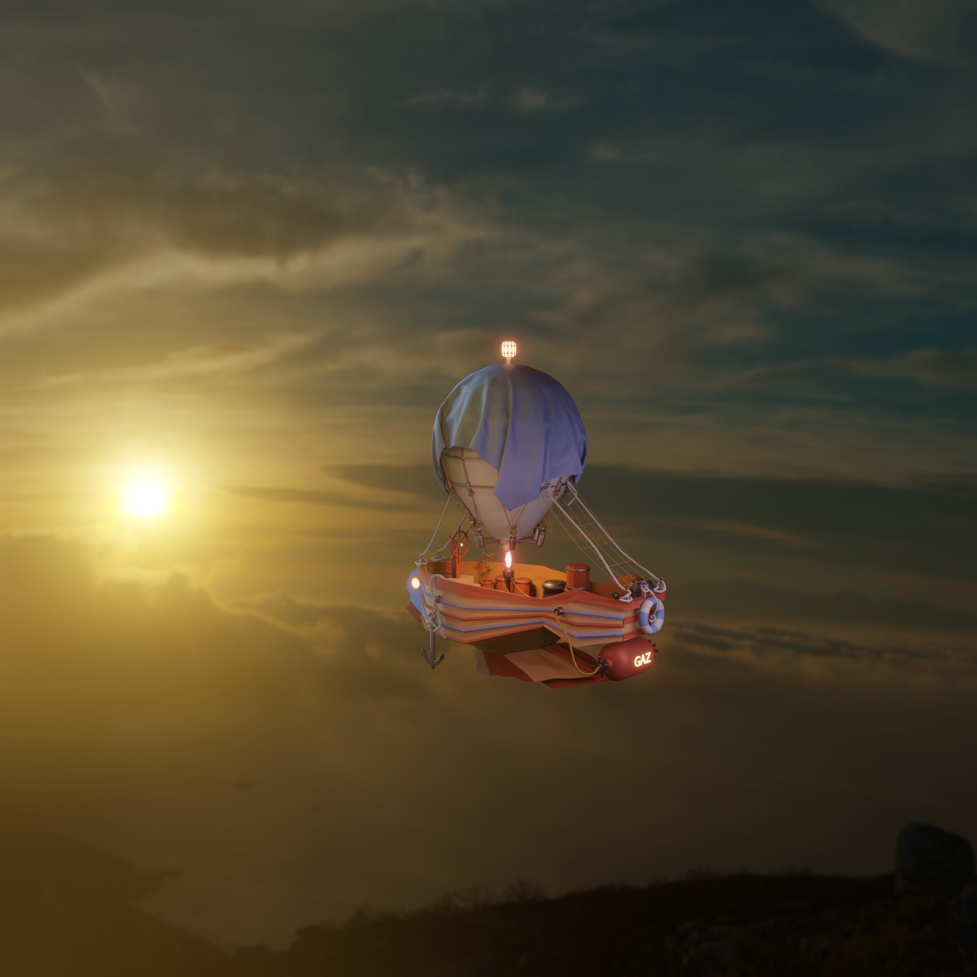 ArtStation - The ship "Flying Fish" is my first independent work from ...