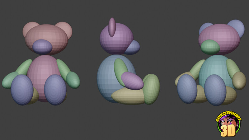 ArtStation - "TEDDY" 3D MODEL BLOCK IN WIP