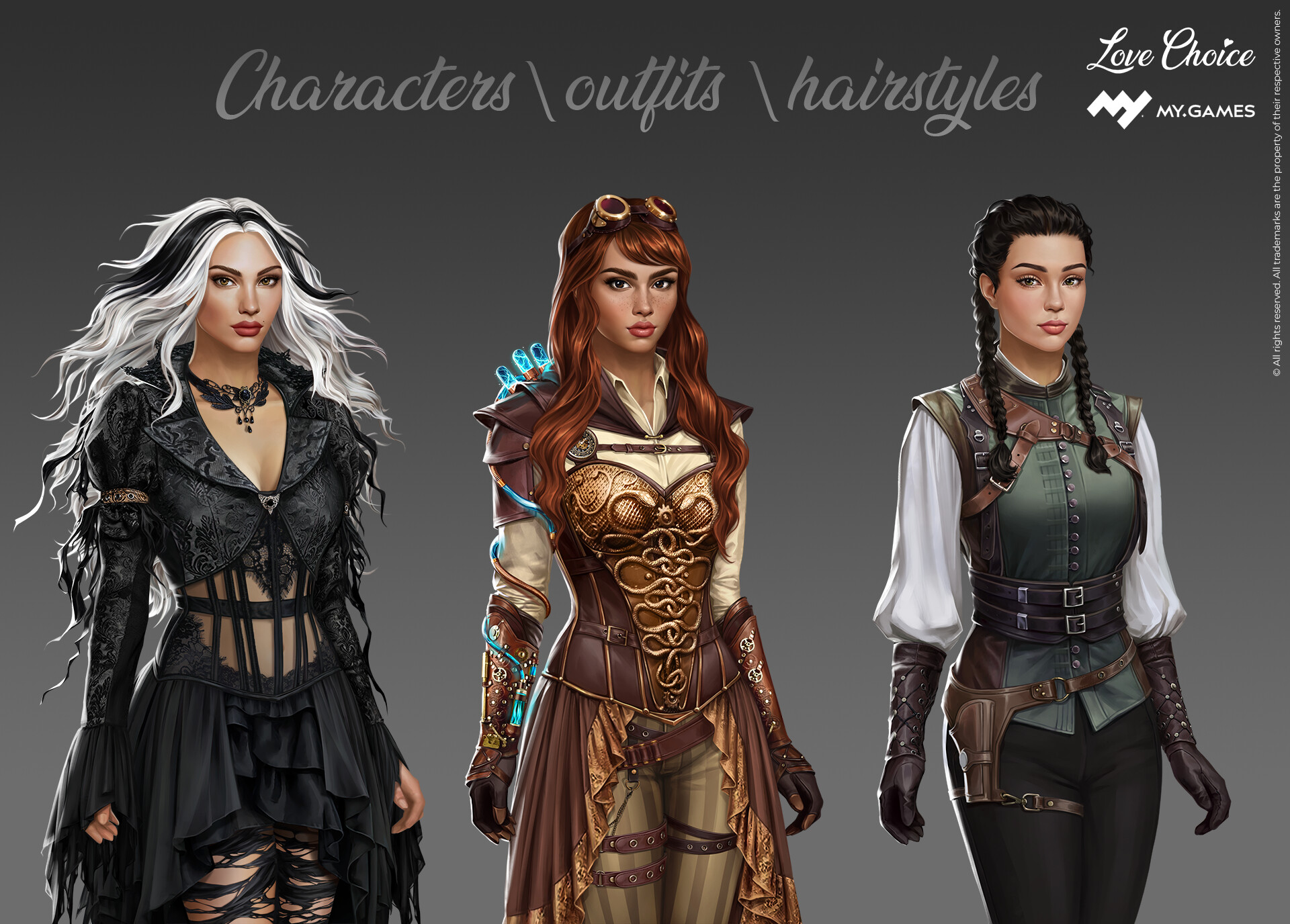 ArtStation - Outfits and hairstyles for visual novel characters