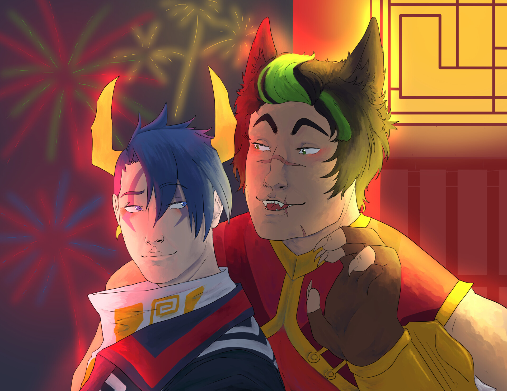 ArtStation - Firecracker Sett and Lunar Beast Aphelios