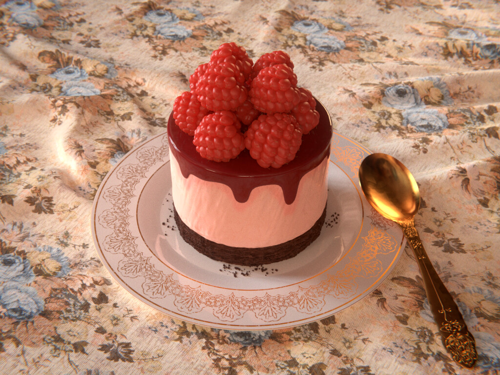 ArtStation - Raspberries cake