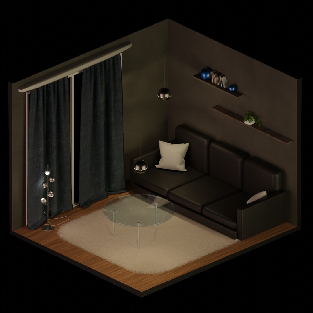 ArtStation - Tiny Room Living Dark