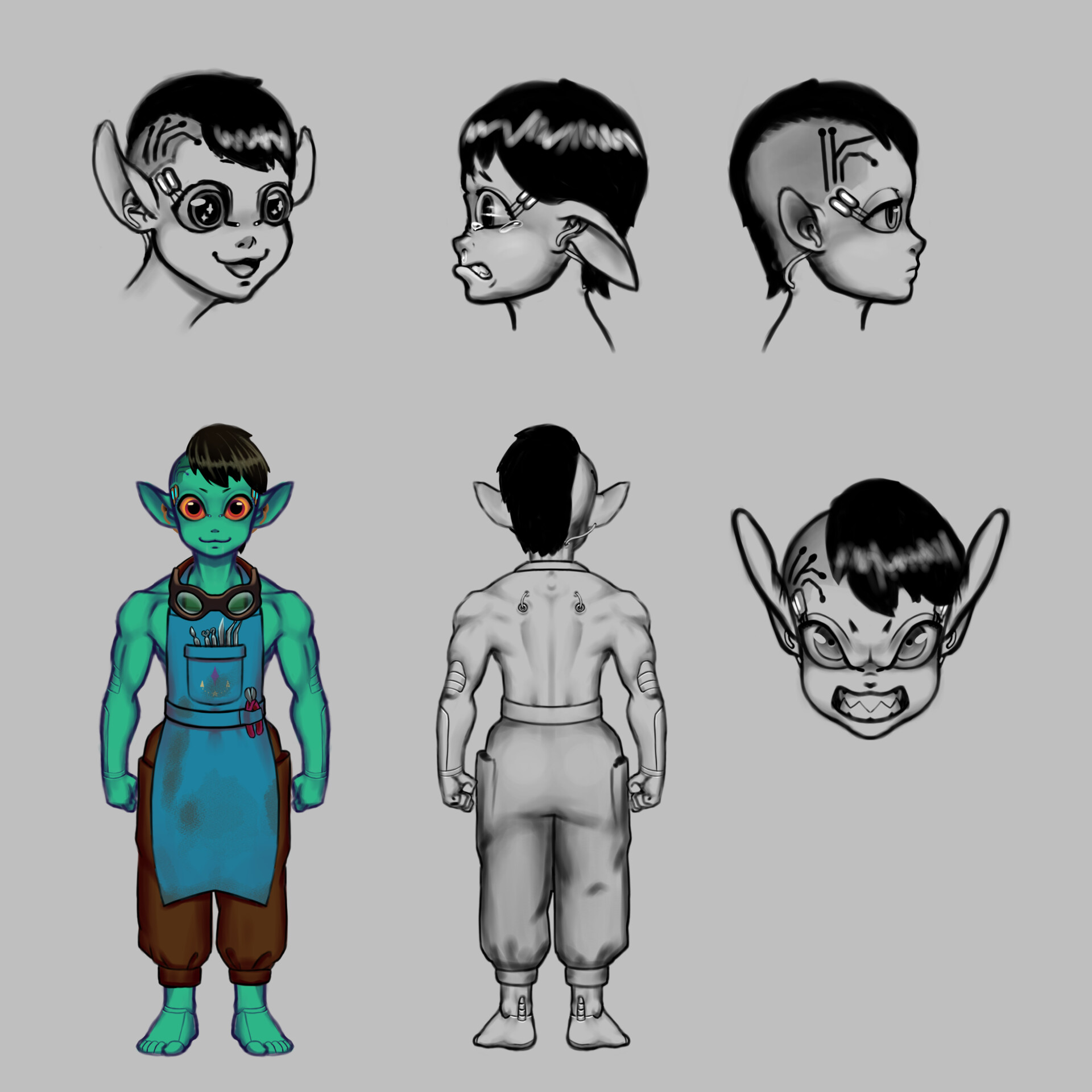 ArtStation - Cyberpunk/medieval Rigger/blacksmith concept