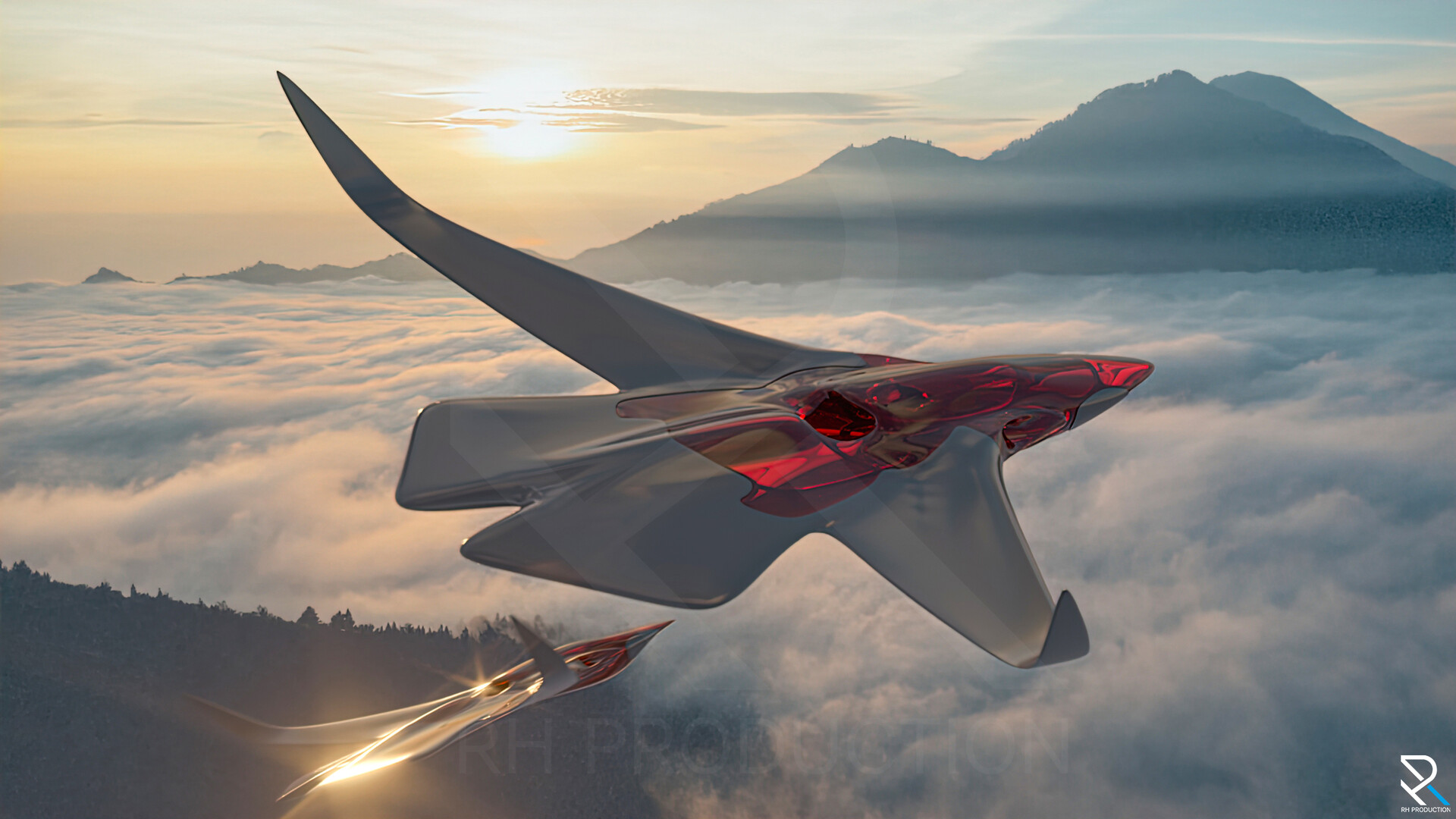 ArtStation - Futuristic Aerodynamic Plane Model