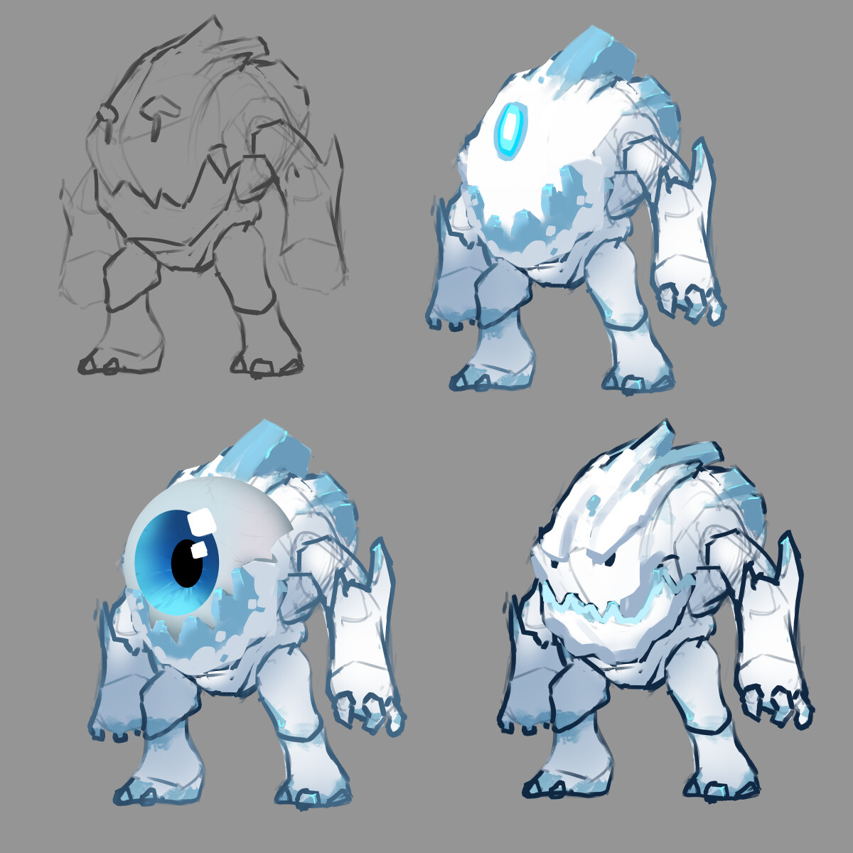 how to draw ice golem