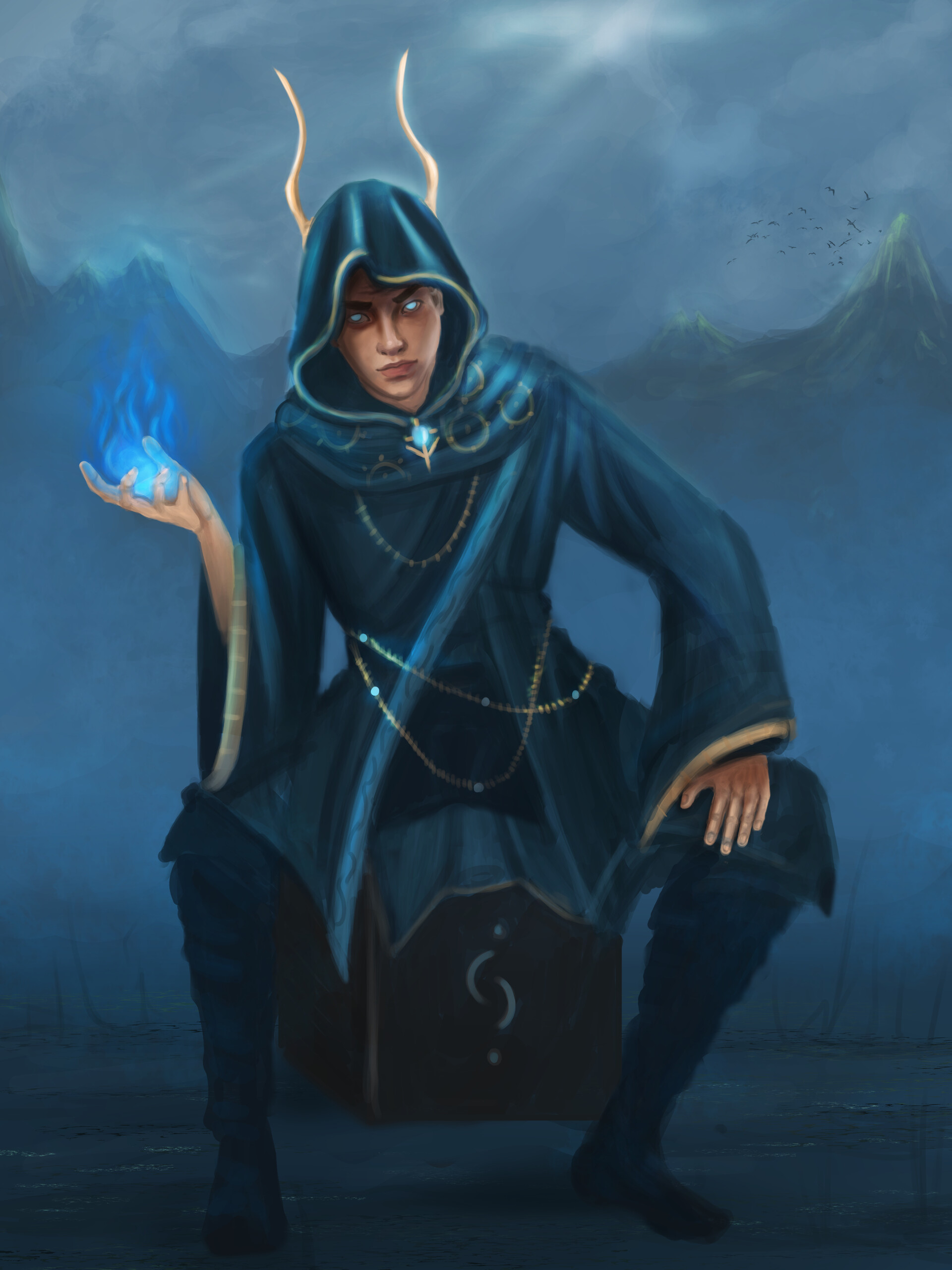 ArtStation - Hechicero de fuego azul