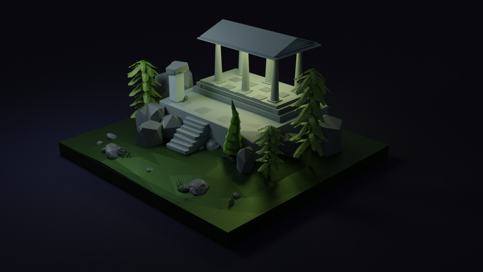 JH26 - Low poly Ancient Temple