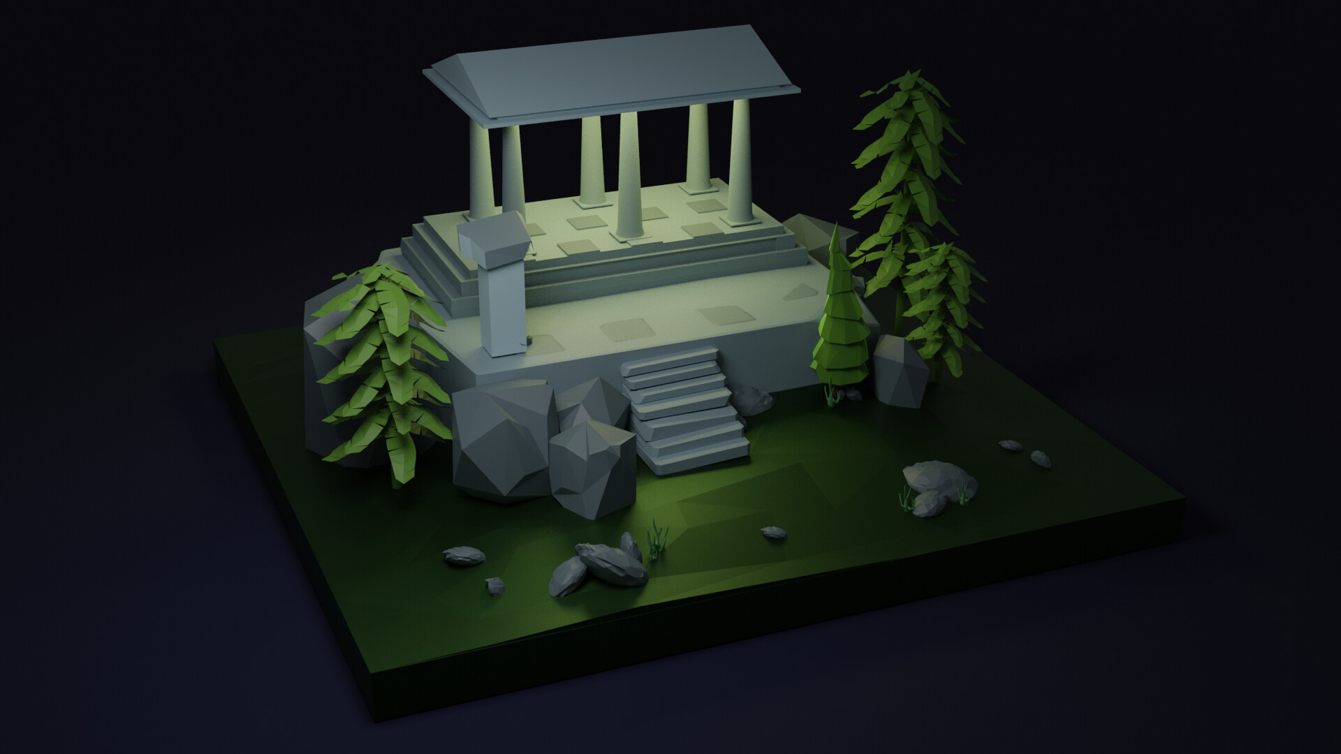 JH26 - Low poly Ancient Temple