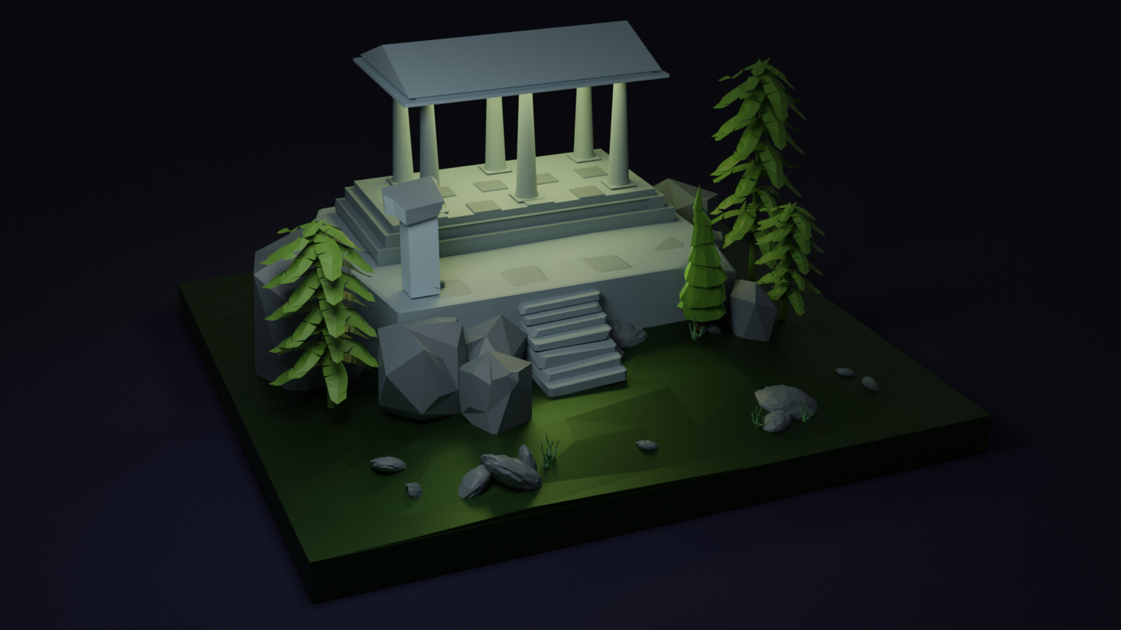 JH26 - Low poly Ancient Temple