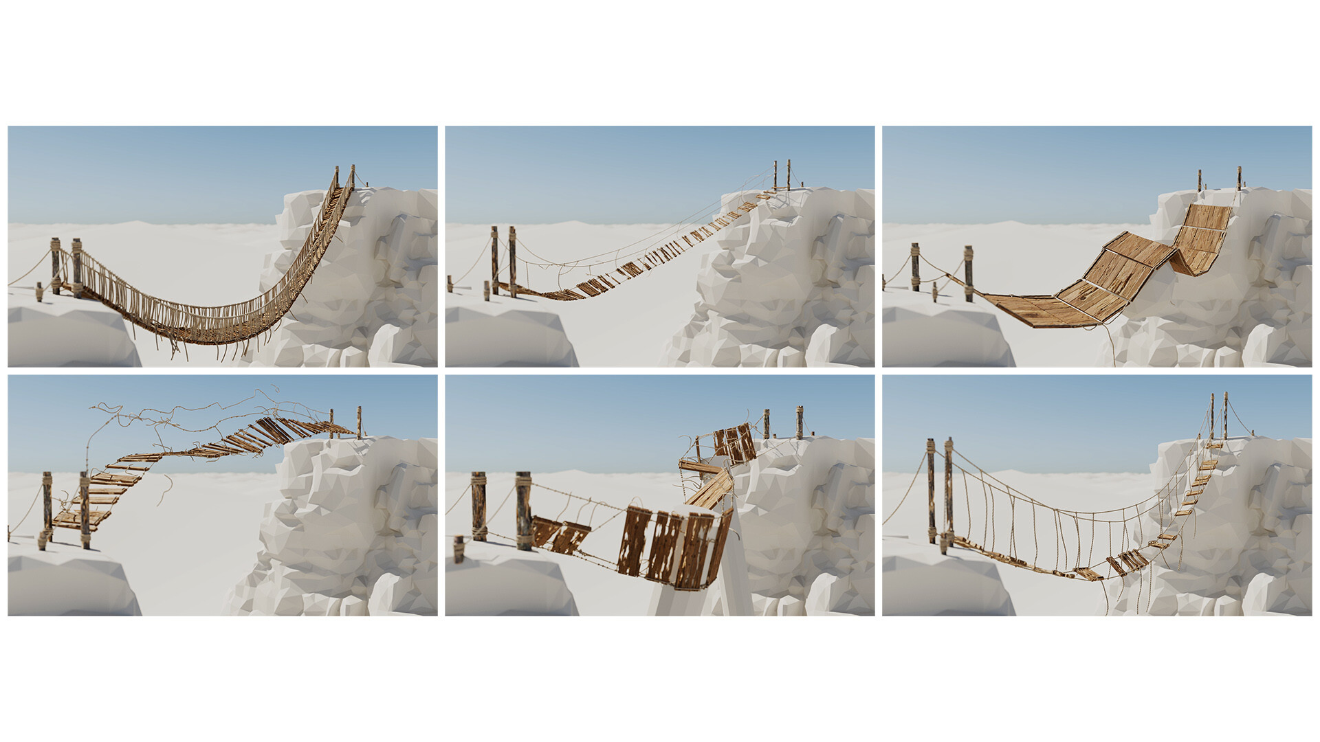 Yehor Borsuk - Procedural Rope Bridge - Houdini Digital Asset