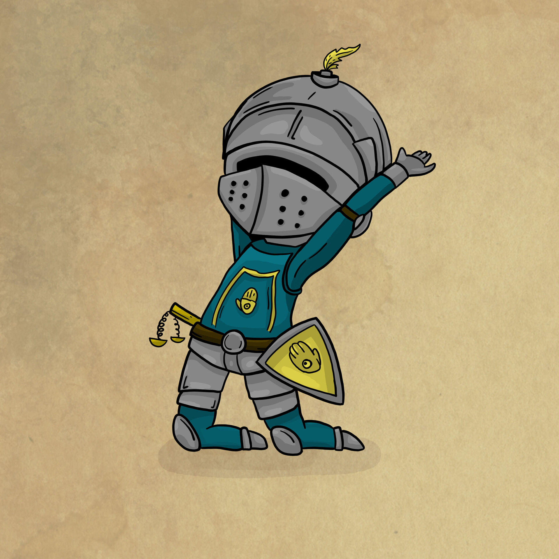 ArtStation - Nadir - DND Chibi art - Warlock/Paladin